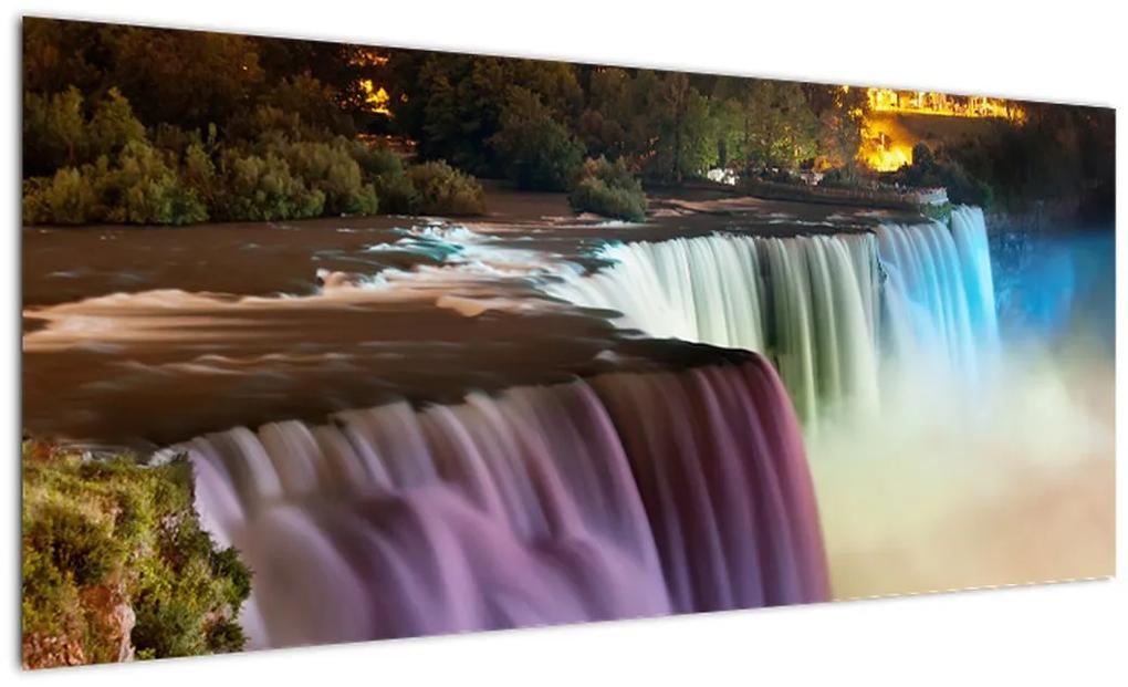Abstraktní vodopády - obraz (100x40cm)