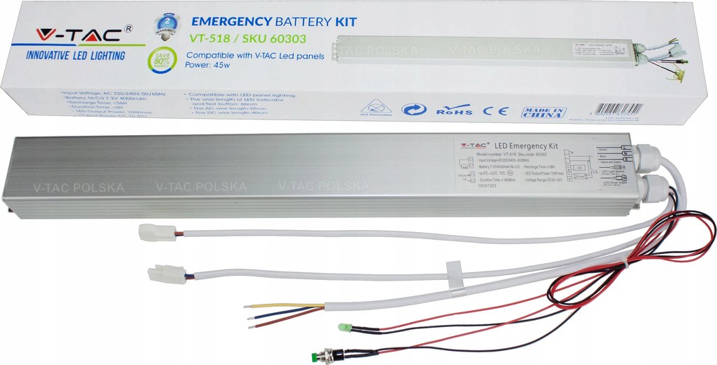 Modul nouzového napájení Led panel 4Ah 3h lampa