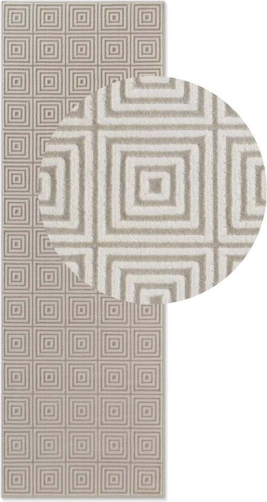 ELLE Decoration, Běhoun Perles 106184 White Cream z kolekce Elle, 80x240, béžová, ložnice