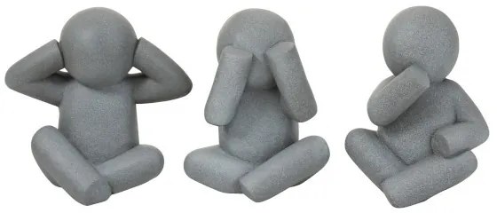 3 ks dekorativních šedých sošek panáčků - 42*26*42 cm