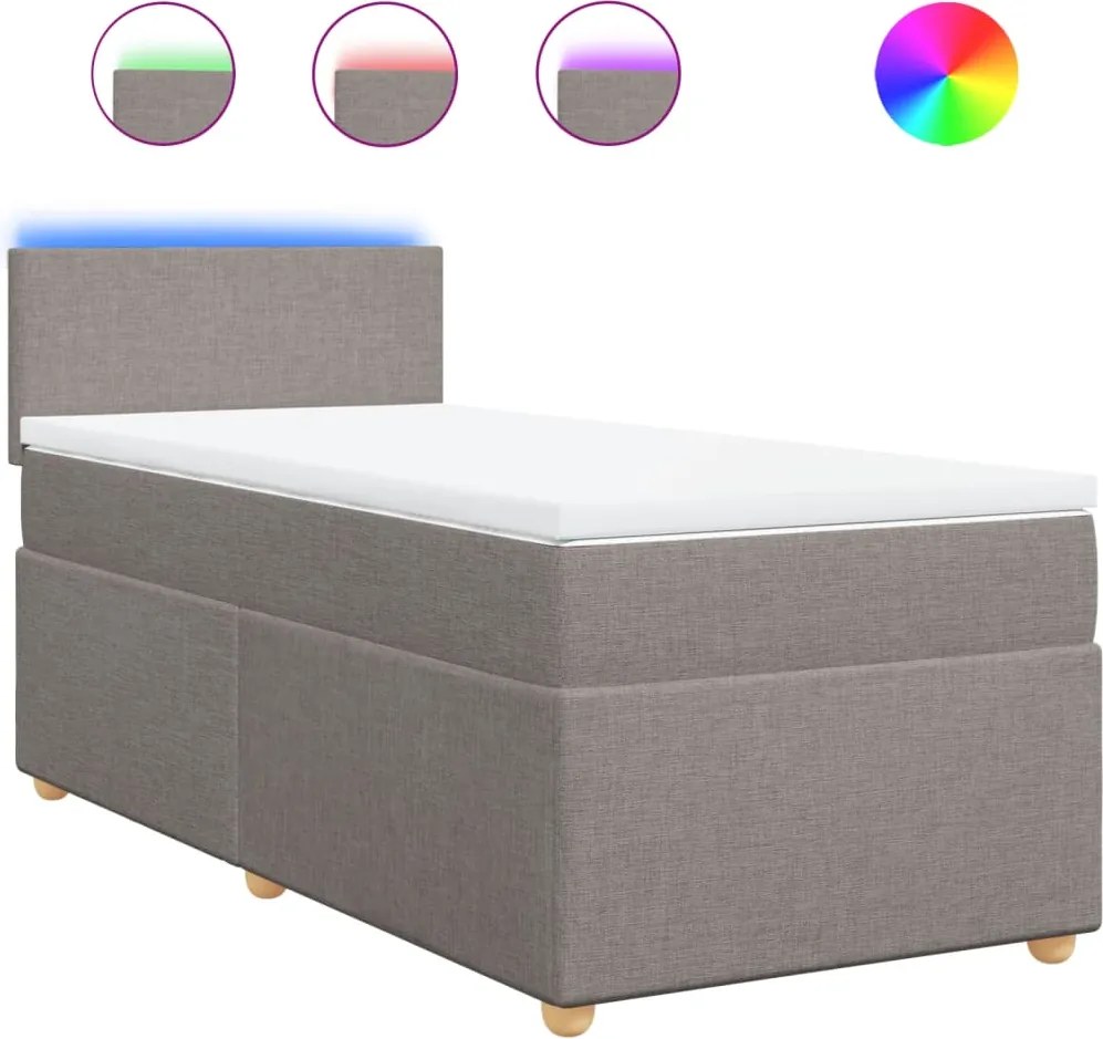Box spring postel s matrací taupe 90x190 cm textil 3288832