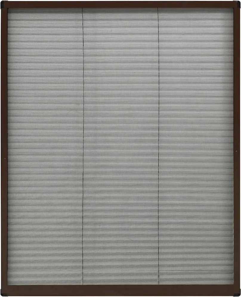 Plisovaná okenní síť proti hmyzu hliník hnědá 80 x 100 cm 148654