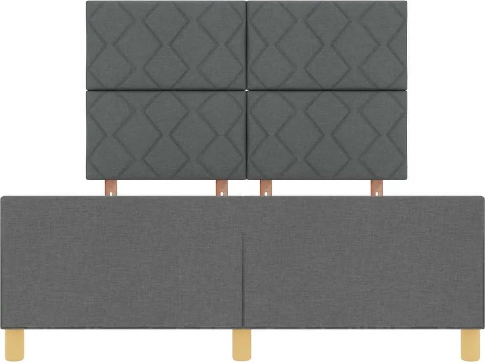 Rám postele s čelo Tmavě šedá 140 x 200 cm textil 3344810