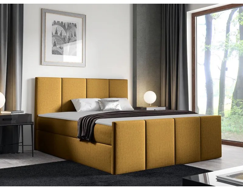 Kontinentální postel Bautista, Rozměr postele: 160x200, Barva:: ekokůže Soft 034