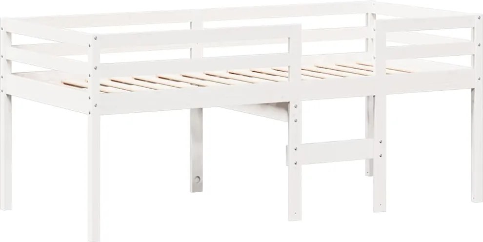 Patrová postel se střechou bílá 90 x 200 cm masivní borovice 3282133