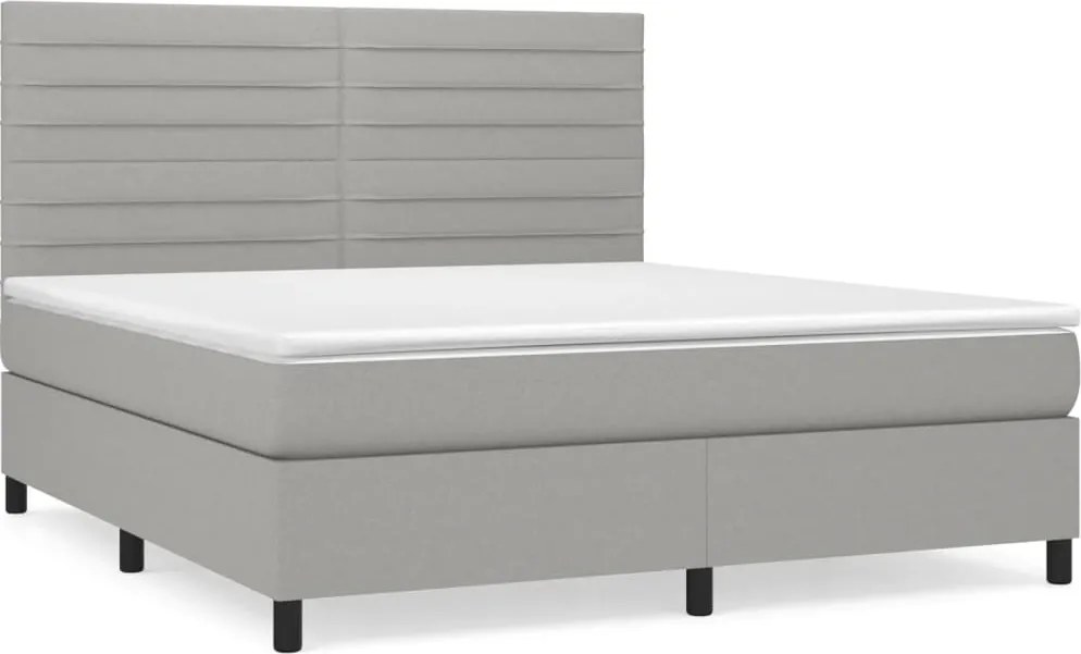 Box spring postel s matrací světle šedá 180 x 200 cm textil 3141873