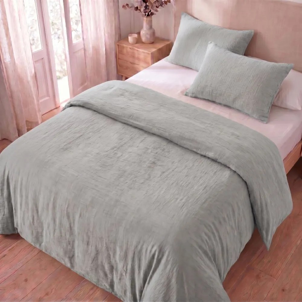 Kvalitex Mušelínové povlečení světle šedé 1x 220/200, 2x 70/90cm