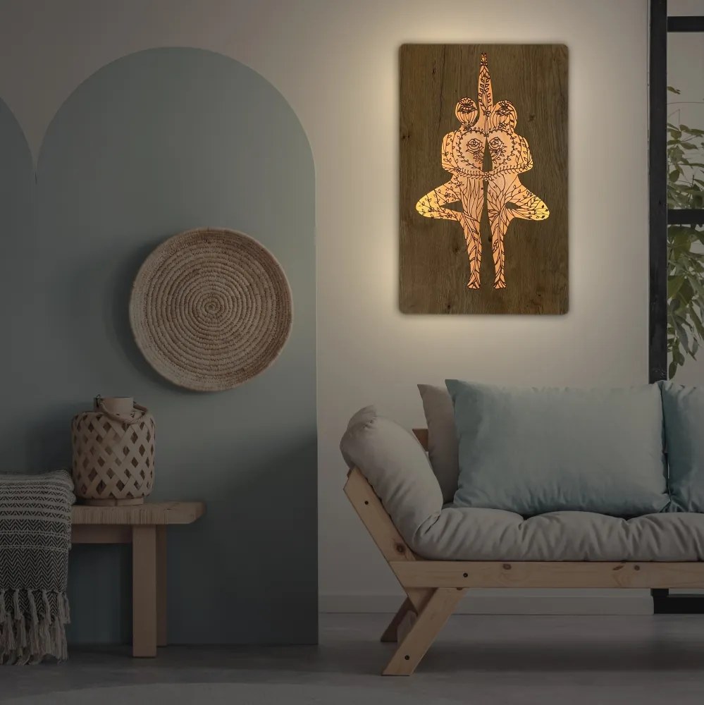 Li-Go "Souznění" světelný obraz 230V 38x62 cm provedení povrchu: ořech