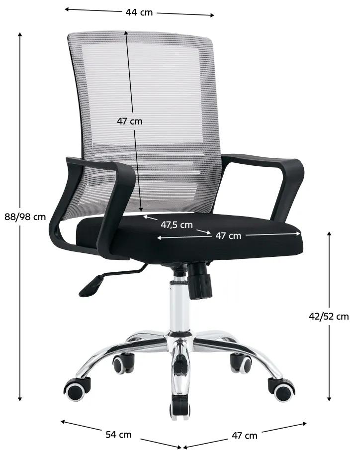Kancelářská židle APOLO 2 new, síťovina šedo-hnědá taupe, látka černá, plast černý, kov chrom