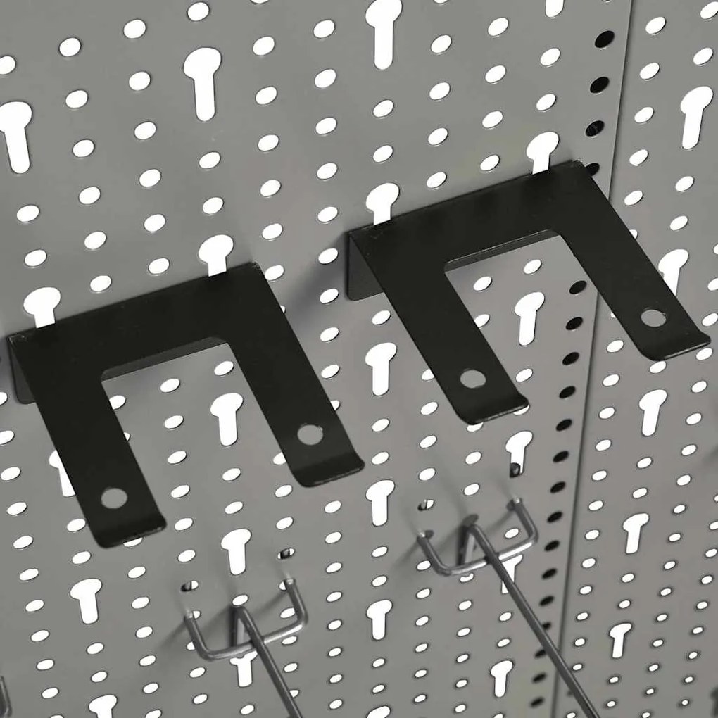 Nástěnné děrované panely 4 ks 40 x 58 cm ocel 145352