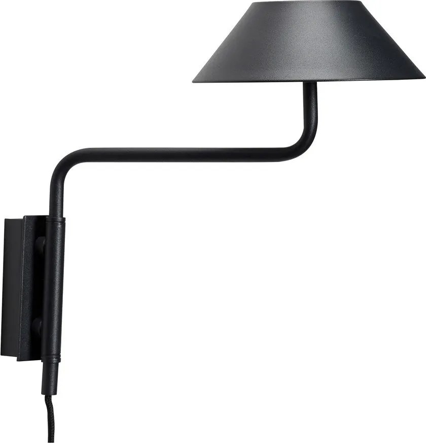 Černé kovové LED stmívatelné nástěnné svítidlo do zásuvky ø 30 cm Cover – Hübsch