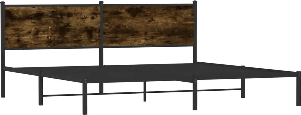 Kovový rám postele bez matrace kouřový dub 200 x 200 cm 3301350