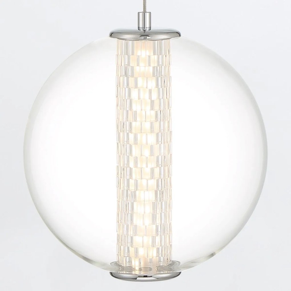 Designový lustr koule Eurofase Atomo Chrom LED 9W 3000K