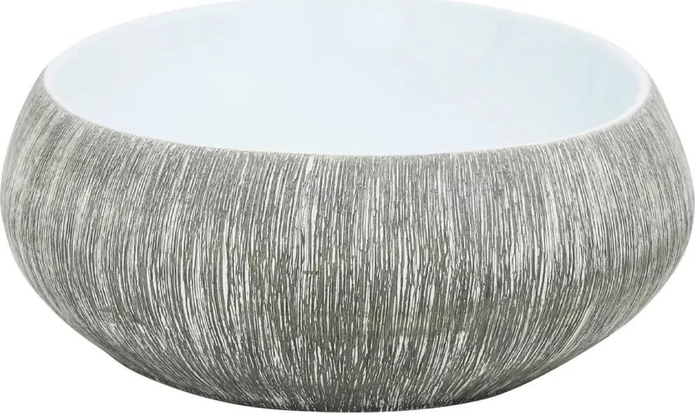 vidaXL Umyvadlo na desku oválné 59 x 40 x 15 cm keramika [155093] Barva: Černobílý