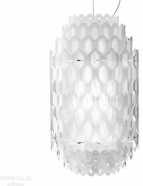 Slamp Chantal suspension M, bílé svítidlo pro zavěšení, 80W LED 2700K stmívatelné, výška 85cm