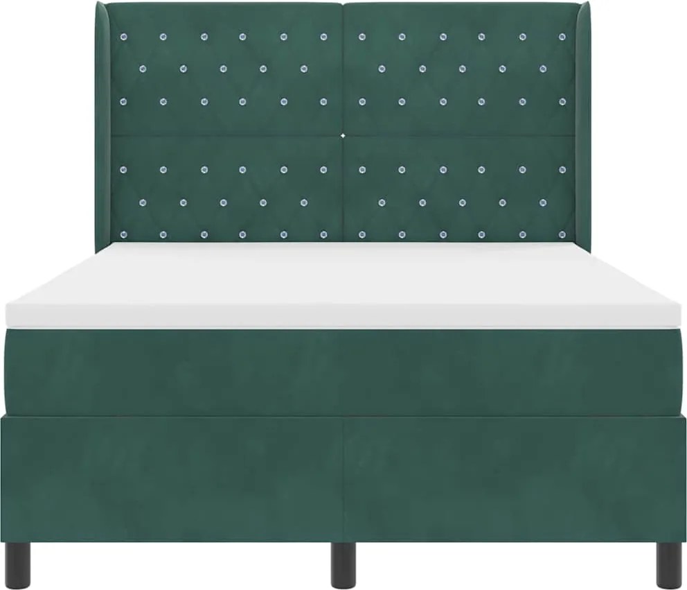 Postel s boxspringem s matrací Tmavě zelená 140 x 200 cm samet 3341957