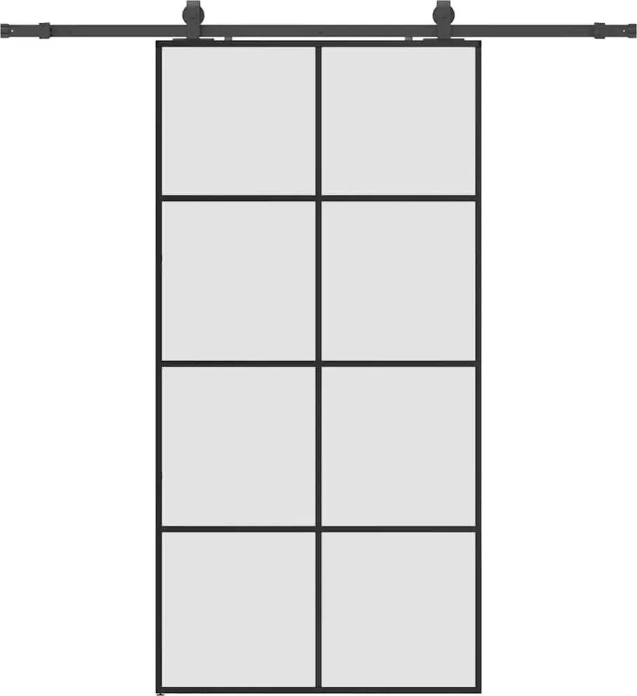 Posuvné dveře se sadou kování černé 102,5x205 cm ESG Glass 3375867