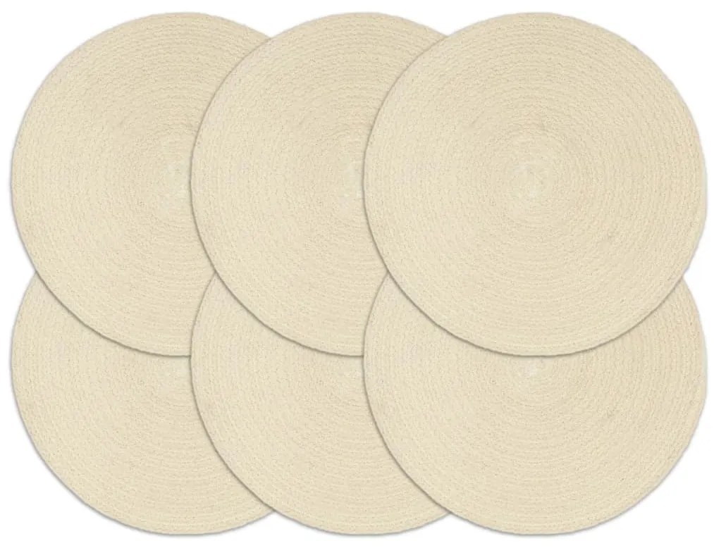 Prostírání 6 ks přírodní 38 cm kulaté bavlna 133843