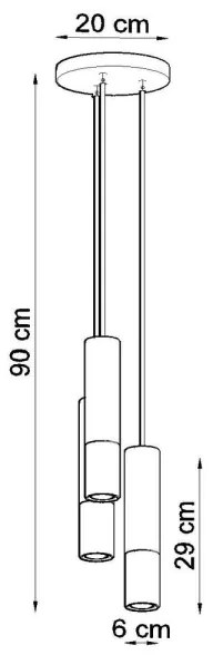 Sollux SL.1078 - Lustr na lanku LAGOS 3xGU10/10W/230V bílá