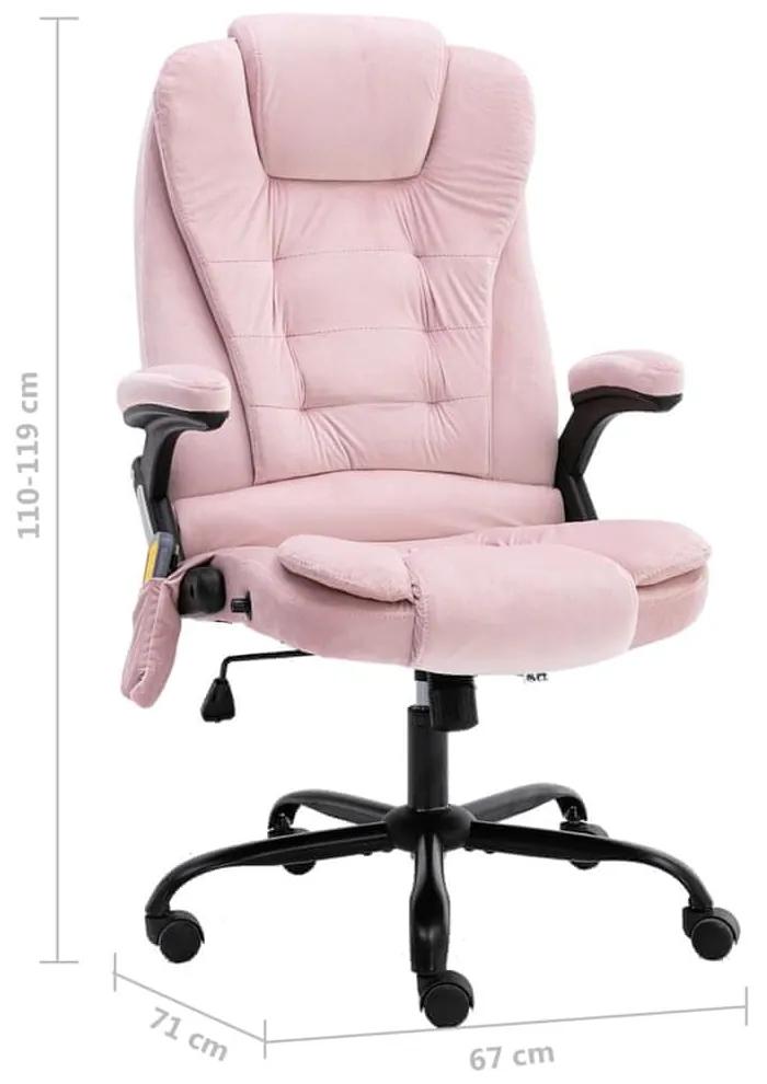 Petromila Masážní kancelářská židle růžová samet