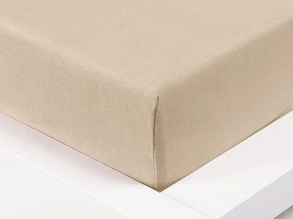 XPOSE® Jersey prostěradlo Exclusive - bílá káva 120x200 cm