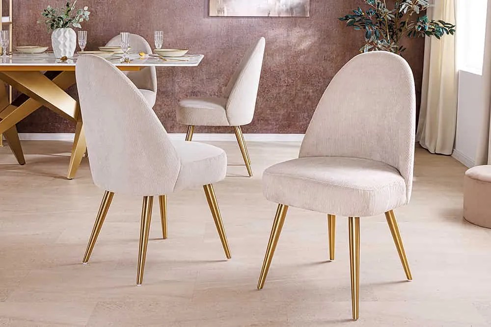 Designová jídelní židle Vermilius béžový manšestr