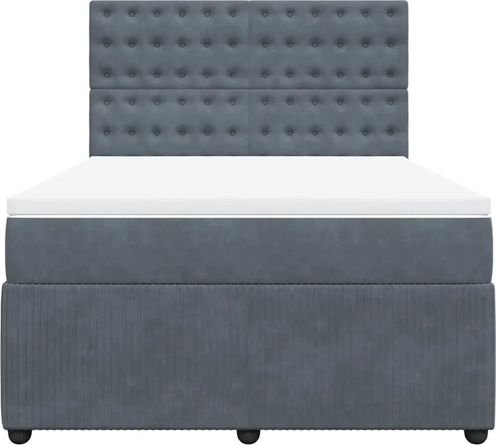 Box spring postel s matrací tmavě šedý 140 x 190 cm samet 3294647
