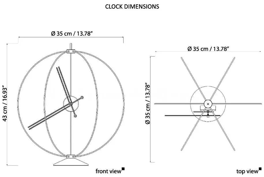 Mclocks Designové stolní hodiny AT304 Atom 35cm