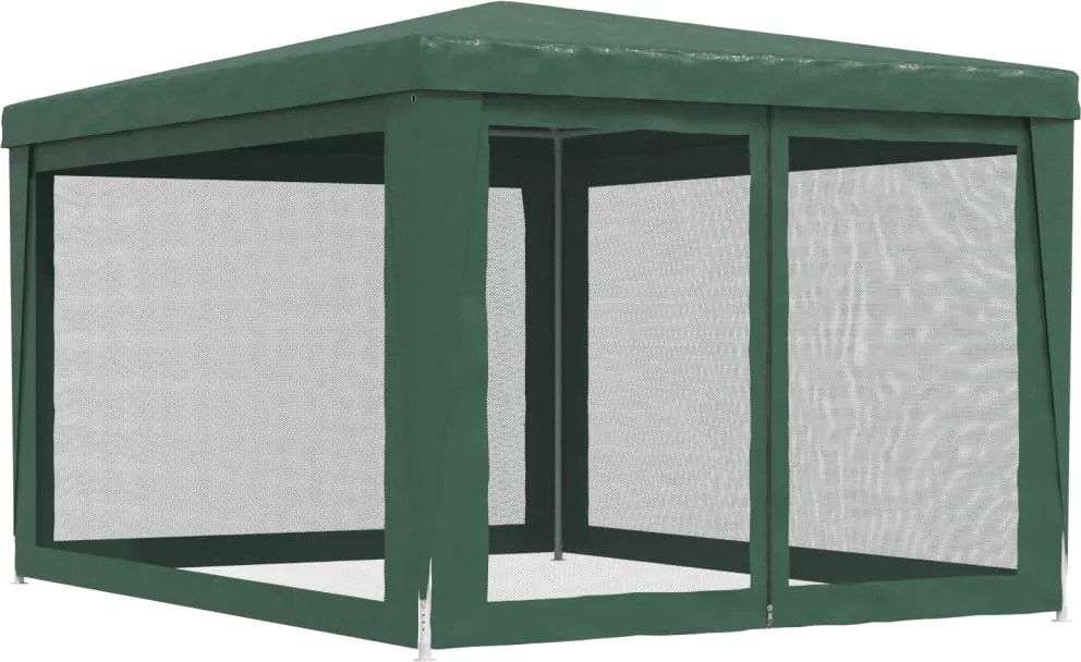 Party stan se 4 síťovanými bočnicemi zelený 3 x 4 m HDPE 319233