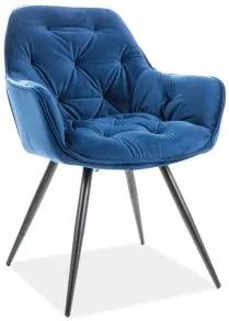 Casarredo Jídelní čalouněná židle CHEERS velvet modrá/černá