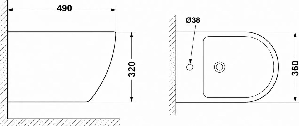 Erga Lily, závěsný bidet 490x360x320 mm, bílá lesklá, ERG-V03-LILY-BD-WH