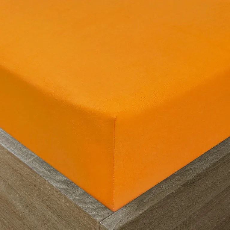 Goldea prostěradlo jersey s napínací gumou - oranžové 200 x 220 cm