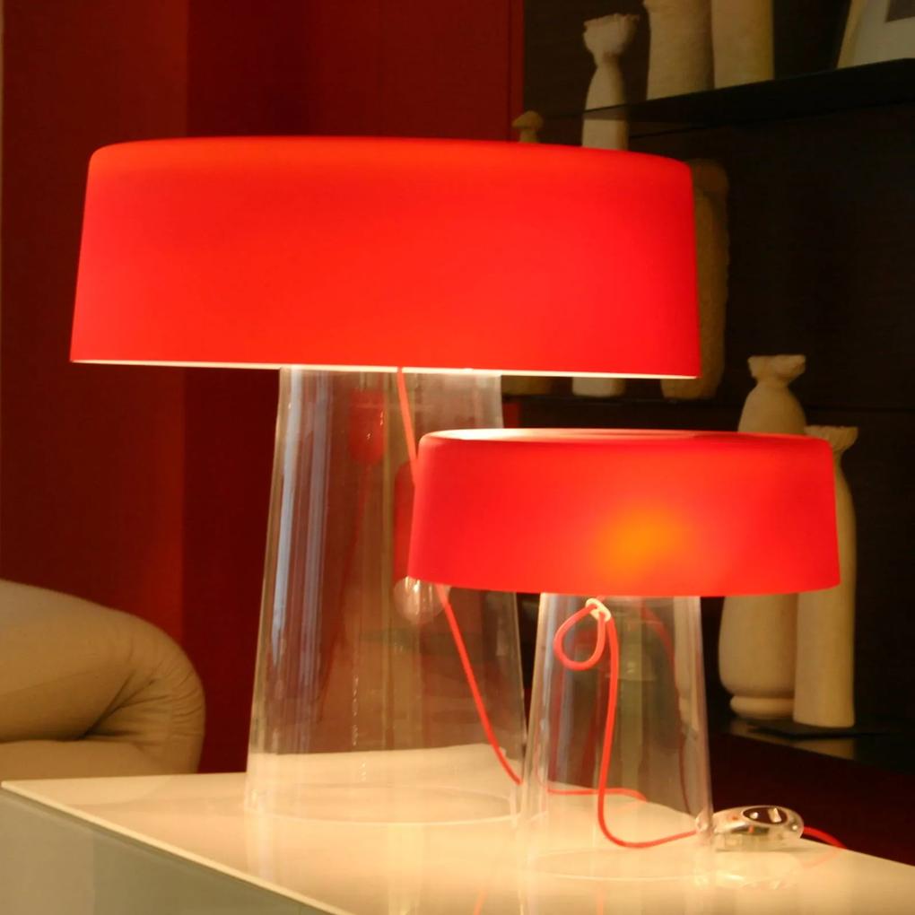 Stolní lampa Prandina Glam 36 cm čiré/červené stínidlo