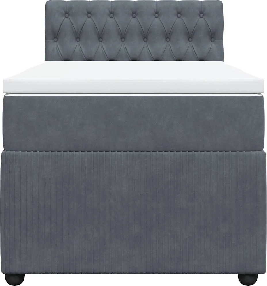 Box spring postel s matrací tmavě šedá 80 x 200 cm samet 3289897