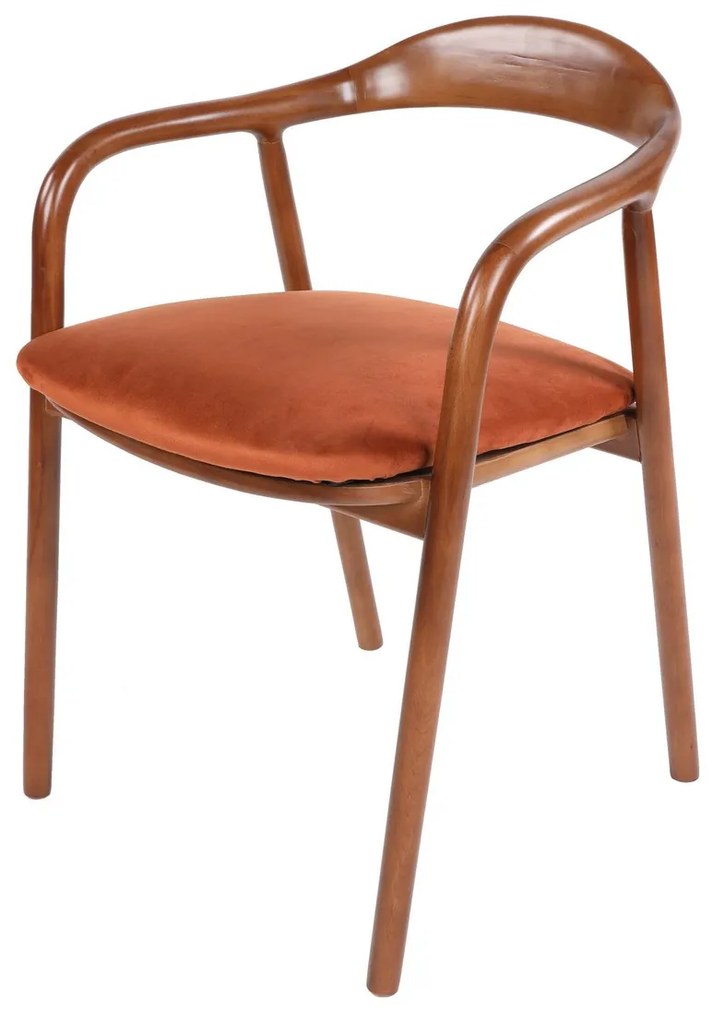 Kalune design Jídelní židle PA hnědá s oranžovou