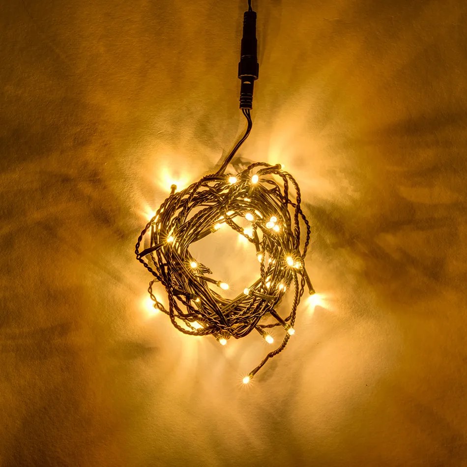 Hobby Line venkovní LED rampouchy, světelné, 200 × 50 cm, teple bílá, 40 diod, tmavě zelený kabel, IP44, prodlužovací