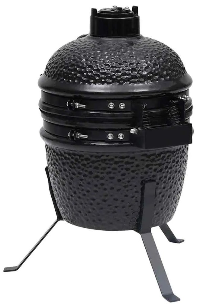 vidaXL Marketos Zahradní gril a udírna 2 v 1 Kamado keramický 56 cm černý
