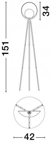 LED černo-zlatá stojací lampa Kitro