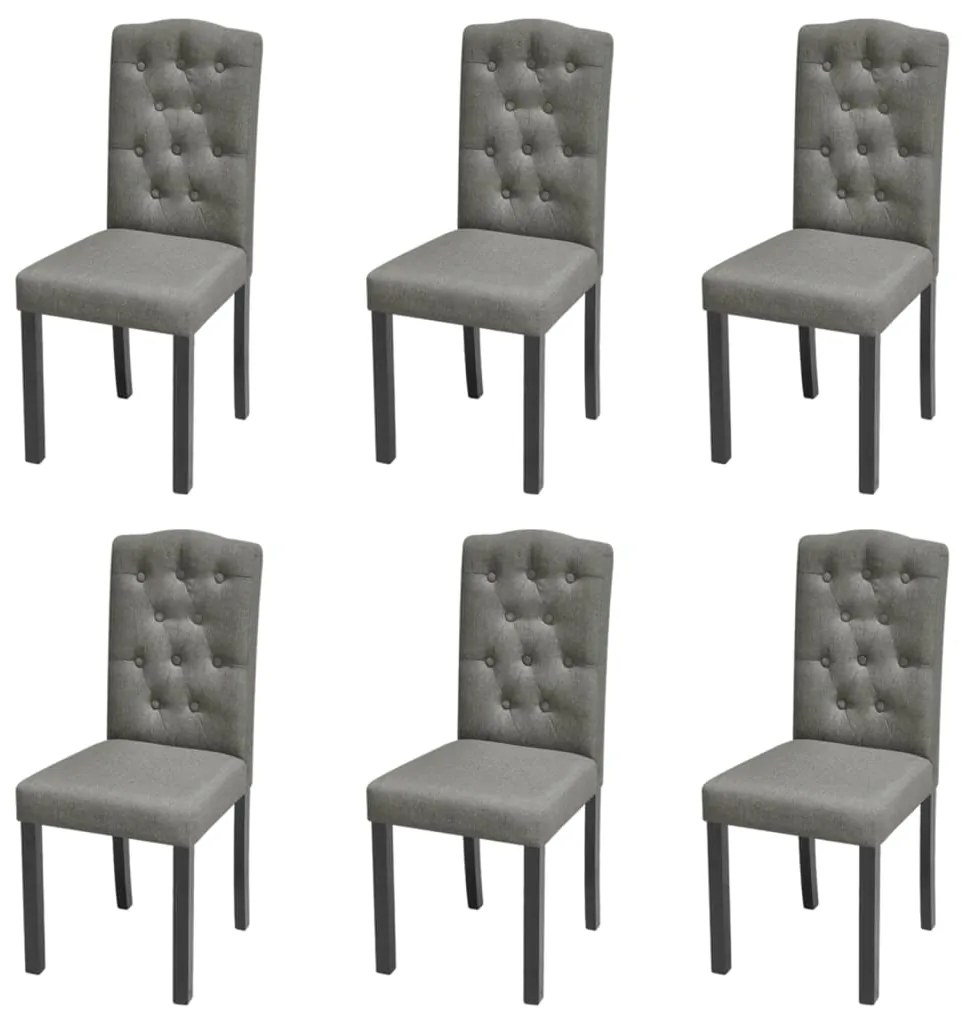 Jídelní židle 6 ks šedé textil 272247