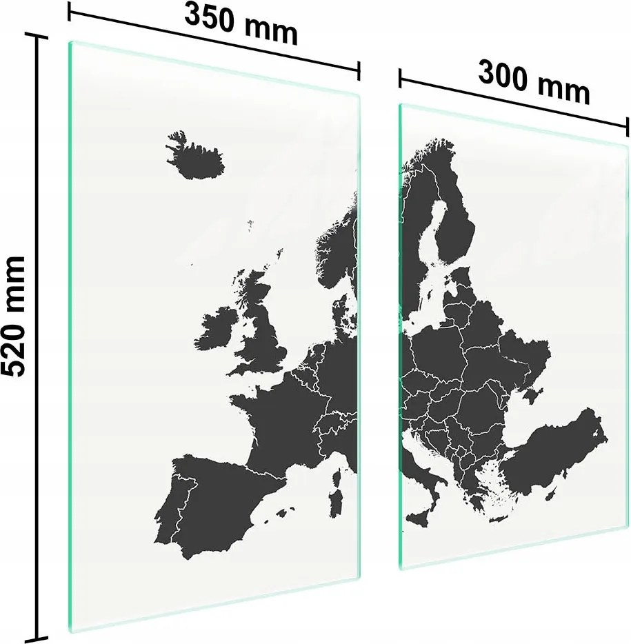 Skleněná Ochranná Deska Do Kuchyně 65x52 Mapa
