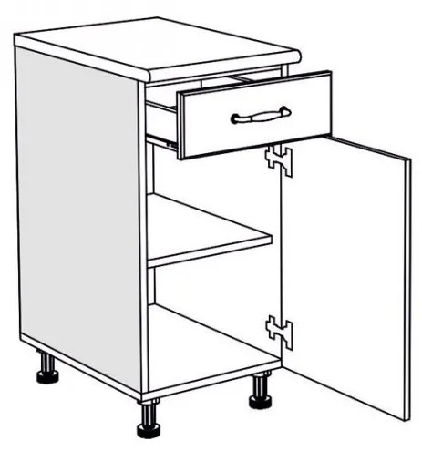 Spodní skříňka IN MDF D 45 KF - bílá lesk