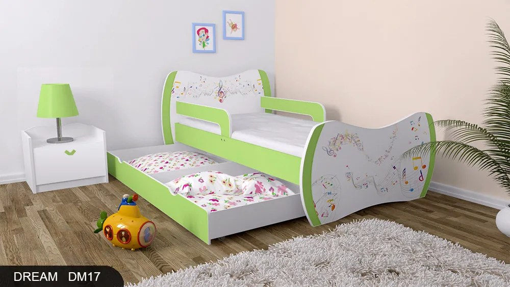 Dětská postel Dream vzor 17 160x80 cm zelená