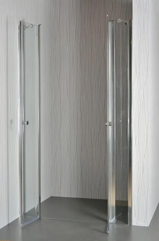 ARTTEC Dvoukřídlé sprchové dveře do niky SALOON F 12 grape sklo 132 -137 x 195 cm