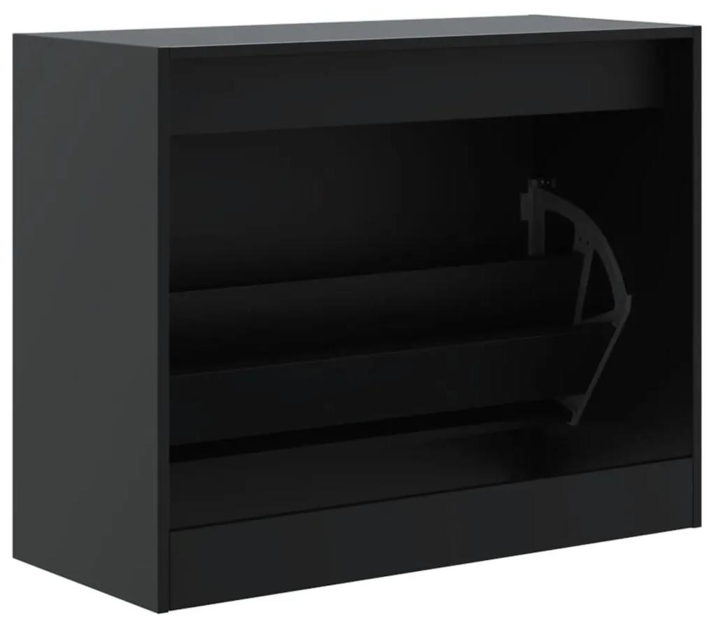 Botník černý 80 x 34 x 63 cm kompozitní dřevo - Default Title