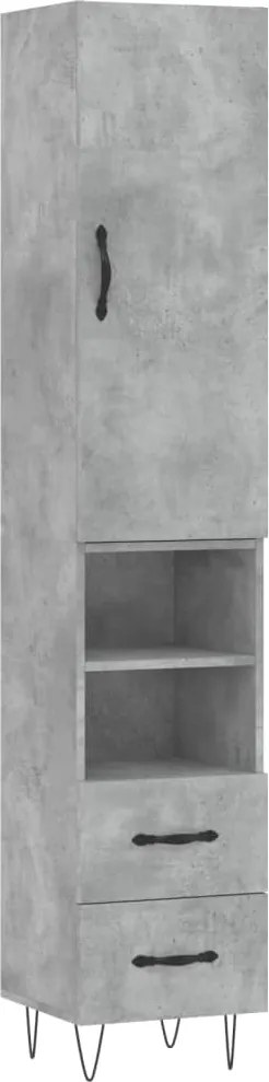 Skříň highboard betonově šedá 34,5x34x180 cm kompozitní dřevo 3198949