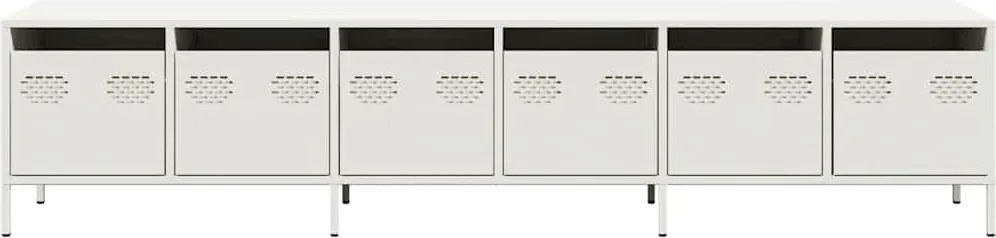 TV skříňka bílá 202 x 39 x 43,5 cm ocel válcovaná za studena 3307154
