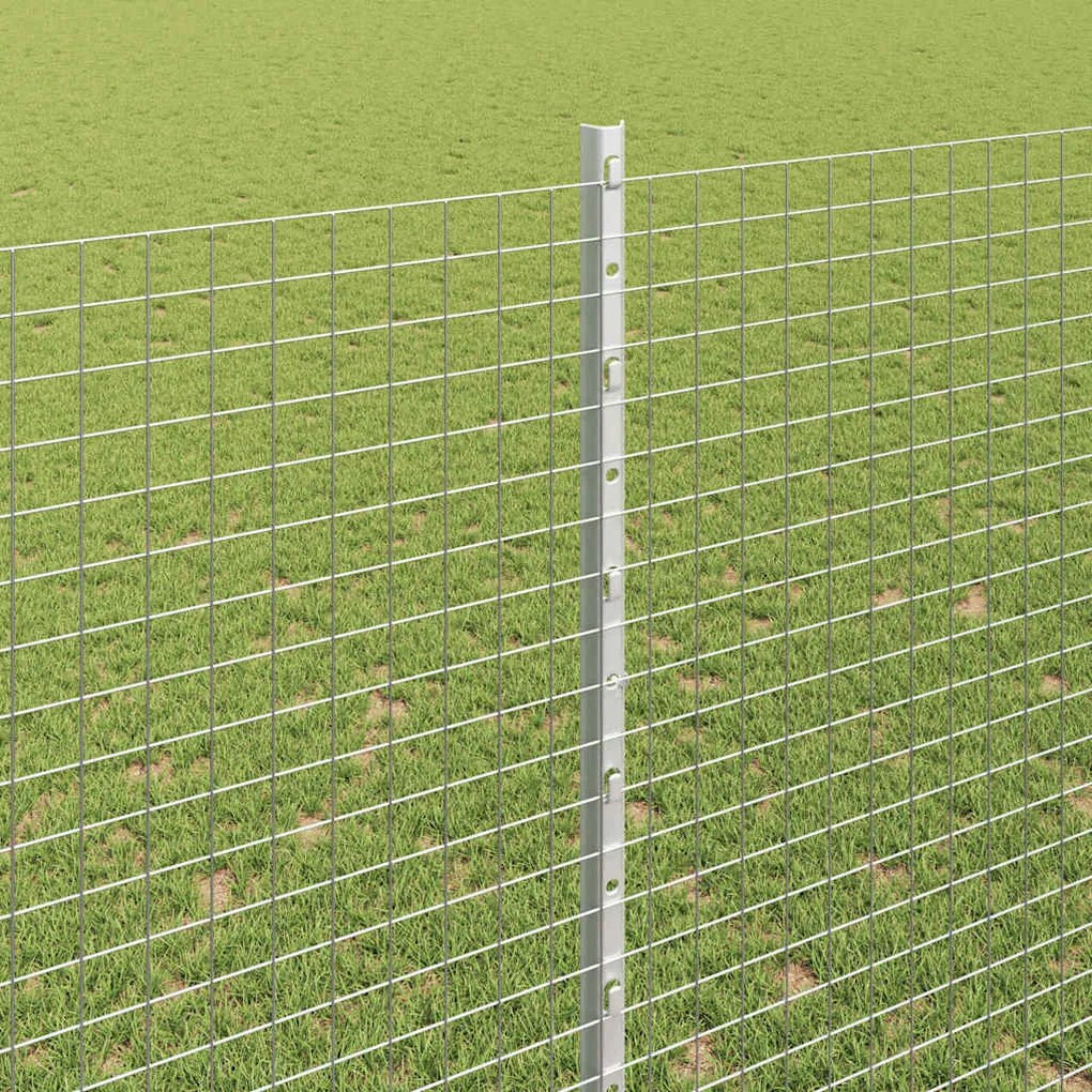 Svařovaná drátěná plotovina s tyčkami 10 x 1,5 m Stříbrná 3336340