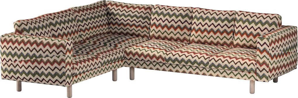 Potah na pohovku IKEA Norsborg rohová 5-místná barva vícebarevná látka pletený vzor, vzorované