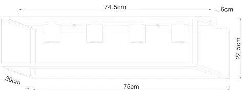 Globo 15476-4D - Stropní svítidlo HAGAR 4xE27/60W/230V