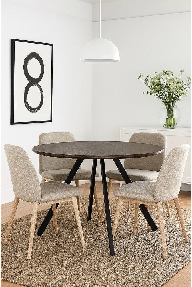 Kulatý jídelní stůl v dekoru ořechu ø 120 cm Rivo – Bonami Essentials